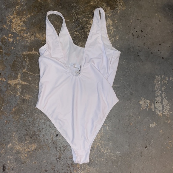 Revamped | Swim | Beach Babe White Graphic One Piece Large High Waisted ...